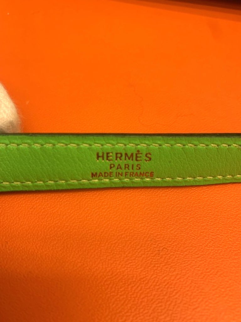 Hermes 35 Apple Green Kelly Swift Leather For Sale at 1stDibs