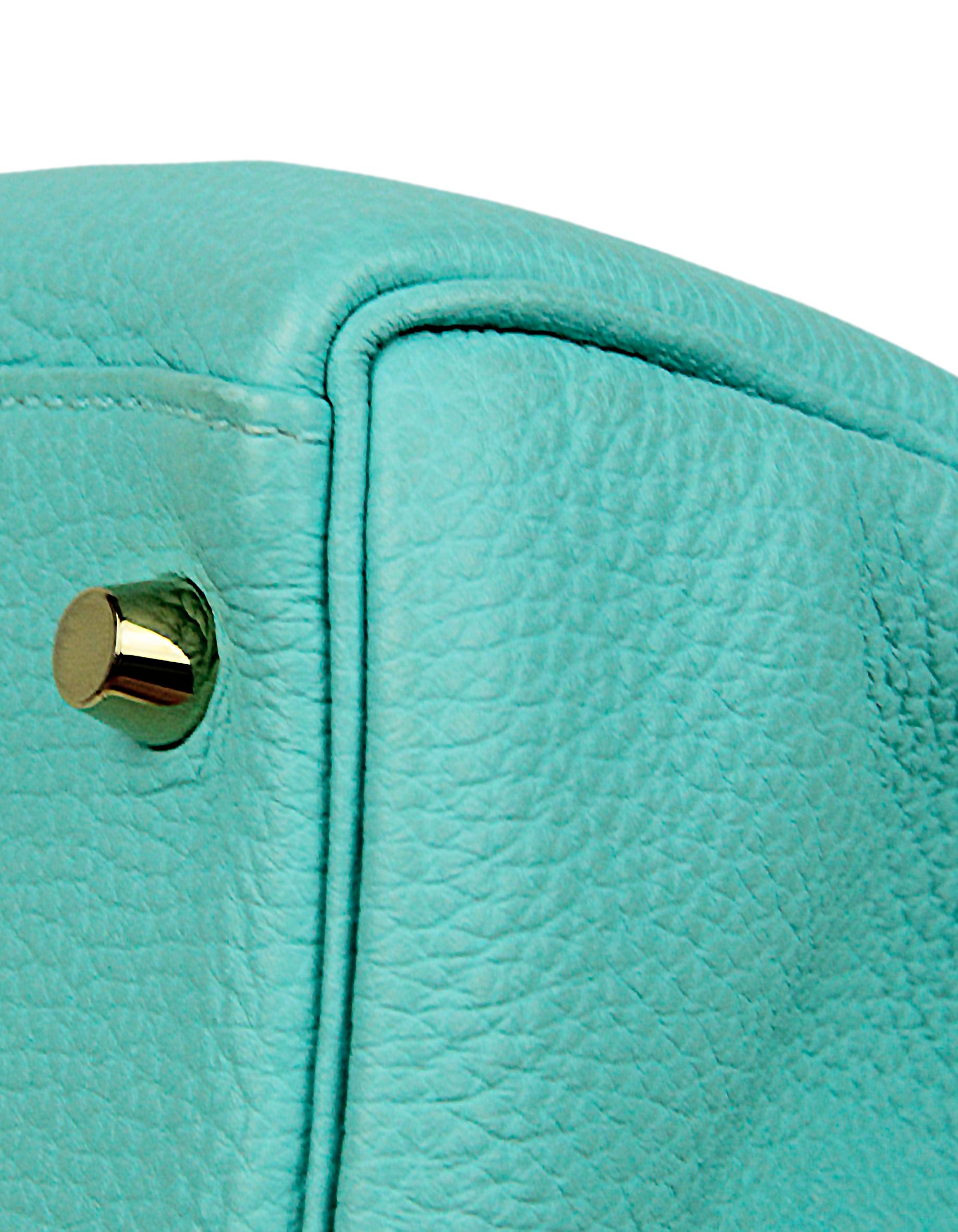 Hermes 35cm Blue Atoll Togo Leather Retourne Kelly Bag GHW at 1stDibs