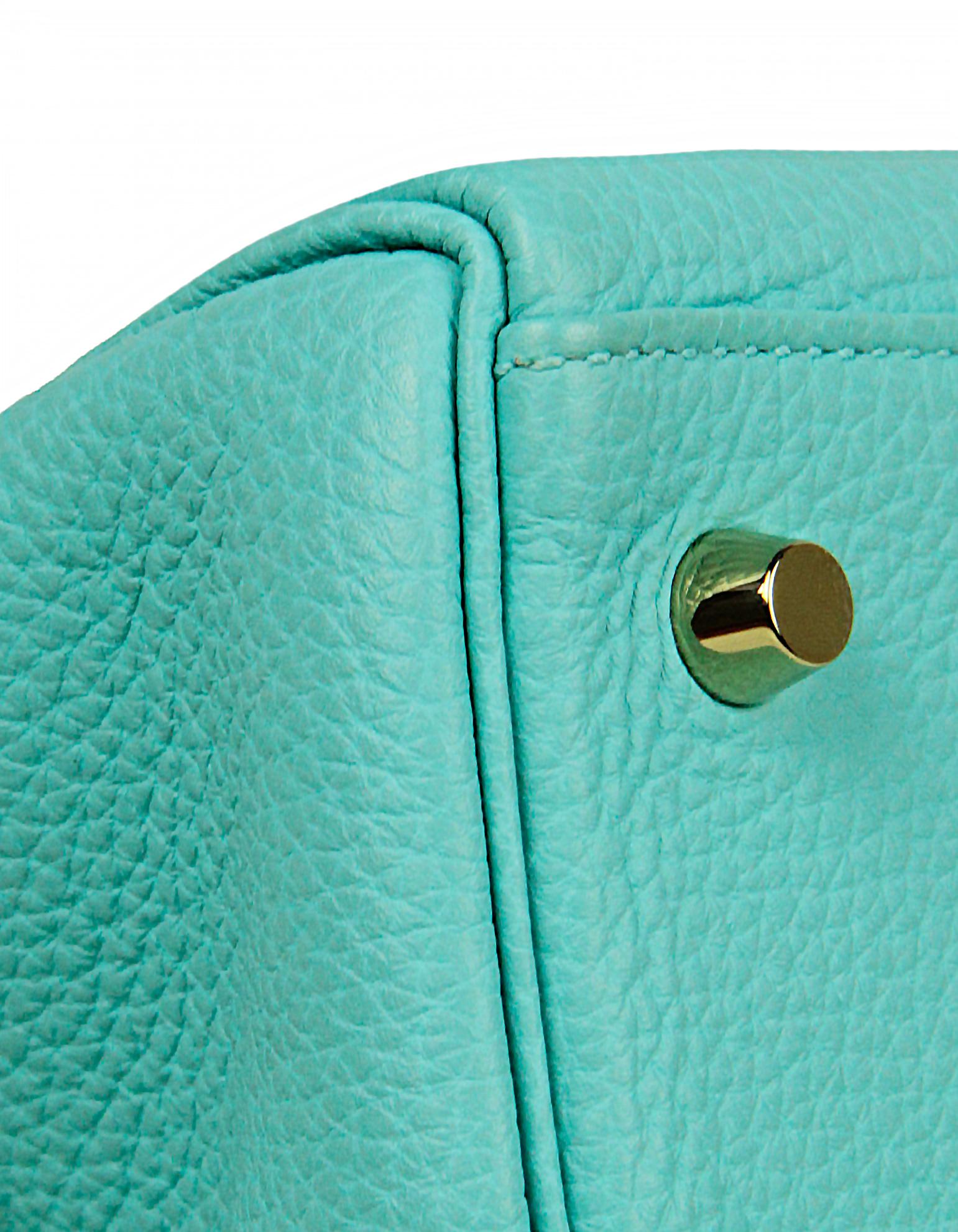 Hermes 35cm Blue Atoll Togo Leather Retourne Kelly Bag GHW at 1stDibs