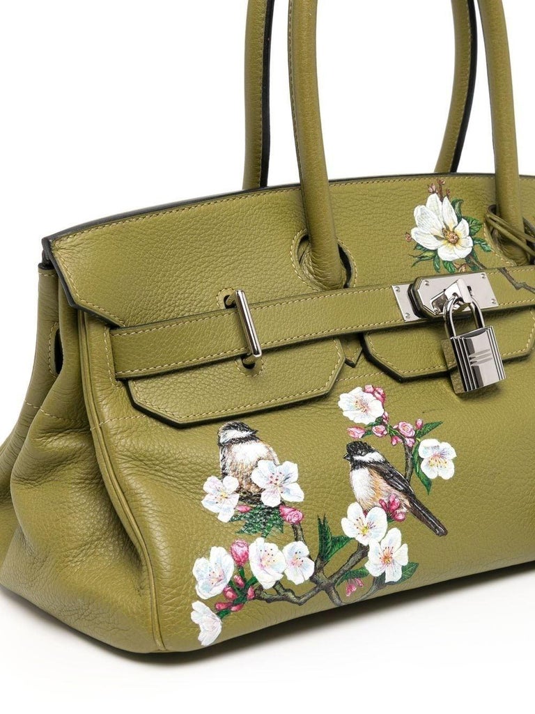 Hermès 42cm Clemence Leather JPG Shoulder Birkin Bag With Palladium ...