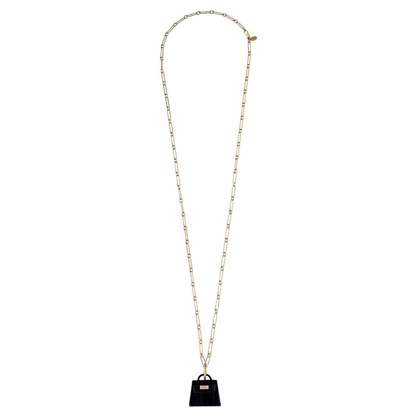 Hermes Gold Pink O Kelly Necklace For Sale at 1stDibs