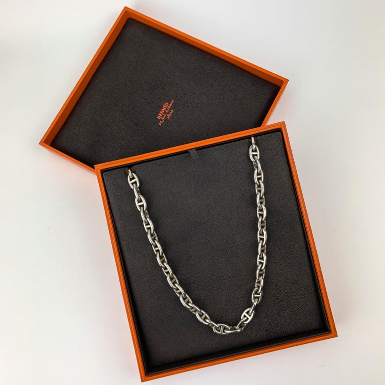 HERMES Anchor Chain Necklace In Sterling Silver at 1stDibs