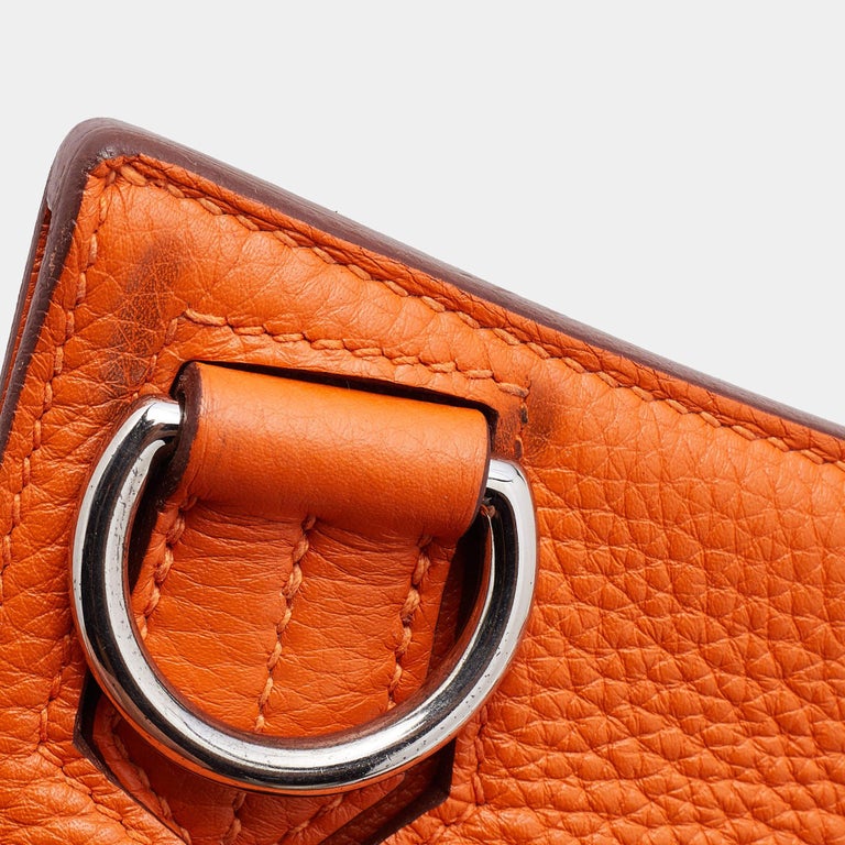 Hermes Apricot Clemence Leather Palladium Finish Jypsiere 34 Bag For ...