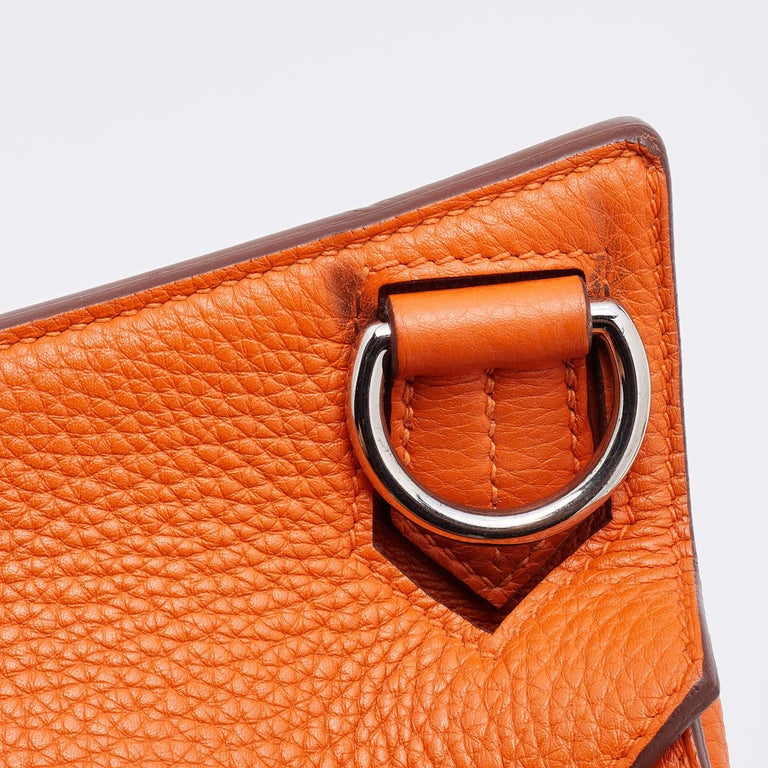 Hermes Apricot Clemence Leather Palladium Finish Jypsiere 34 Bag For ...