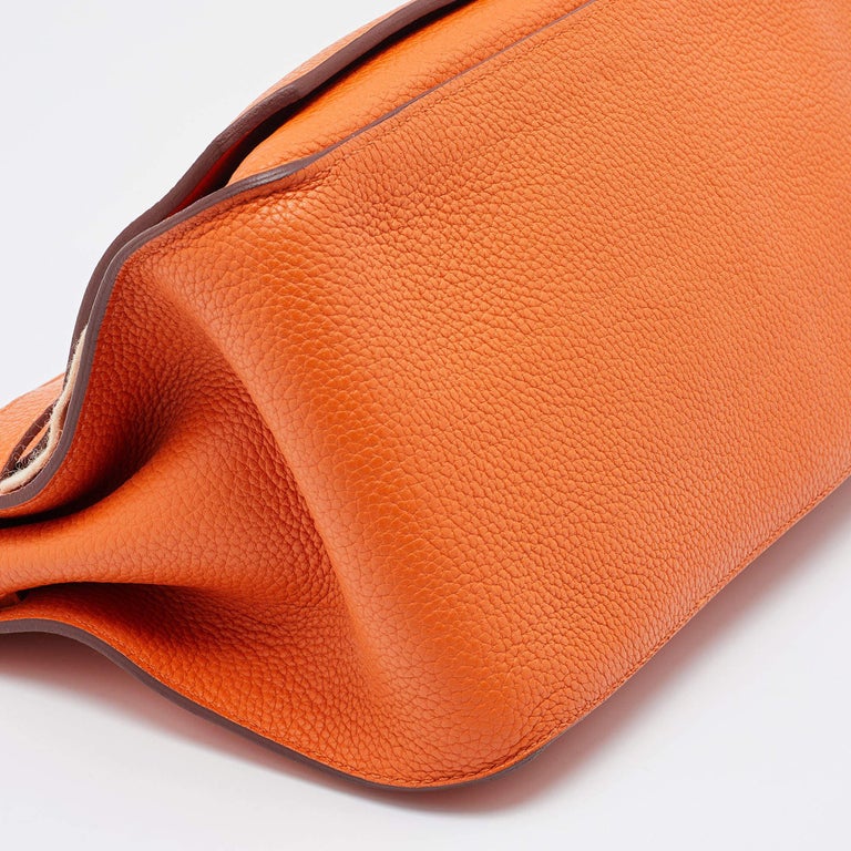 Hermes Apricot Clemence Leather Palladium Finish Jypsiere 34 Bag For ...