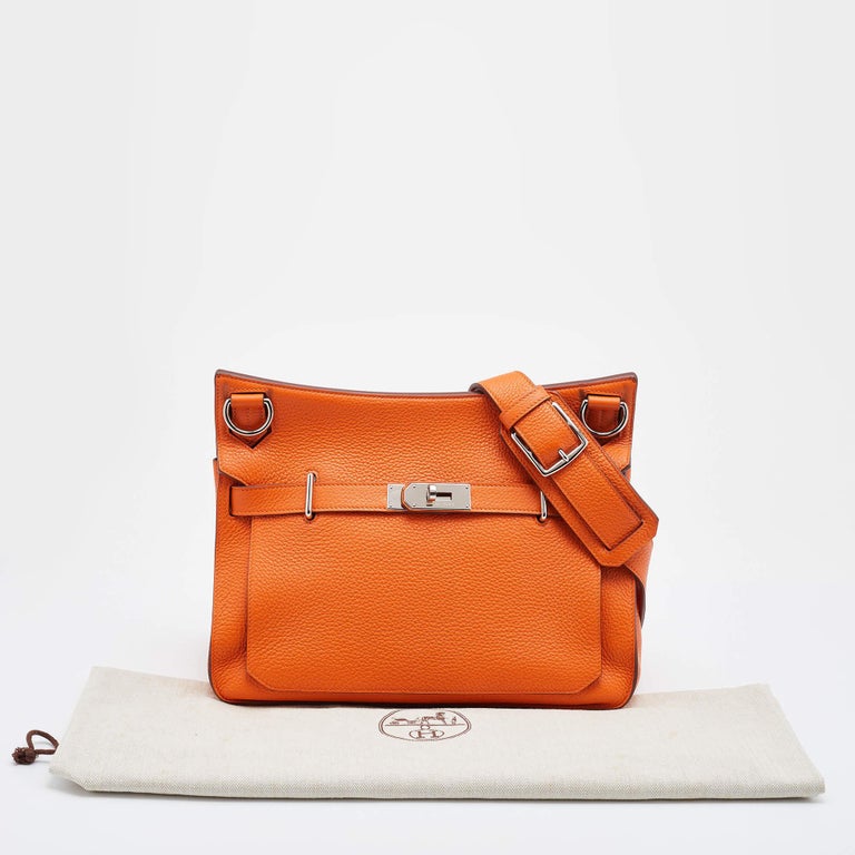 Hermes Apricot Clemence Leather Palladium Finish Jypsiere 34 Bag For ...