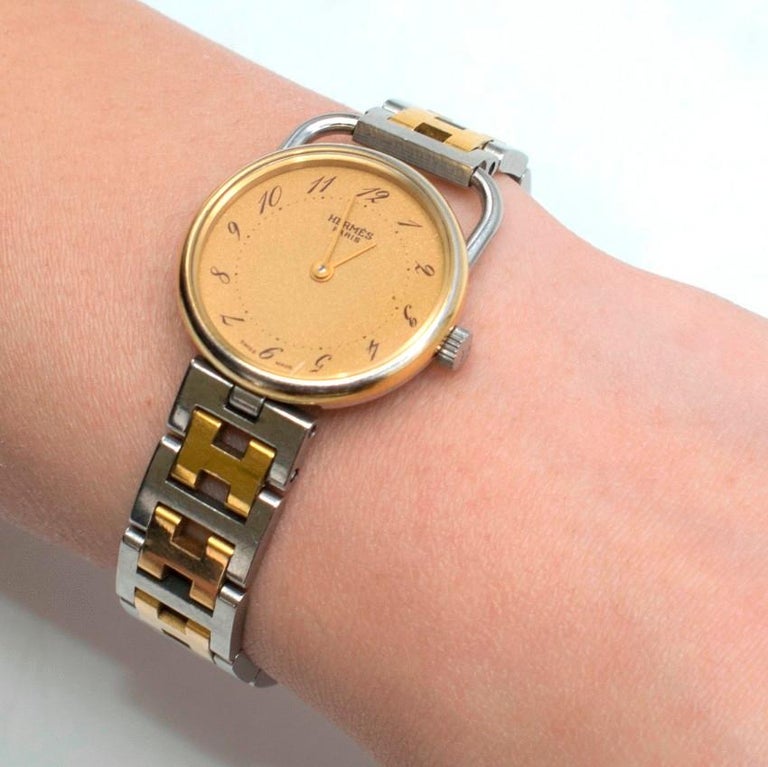 Hermes Arceau Gold-Plated Steel Two-Tone Watch at 1stDibs | hermes two ...
