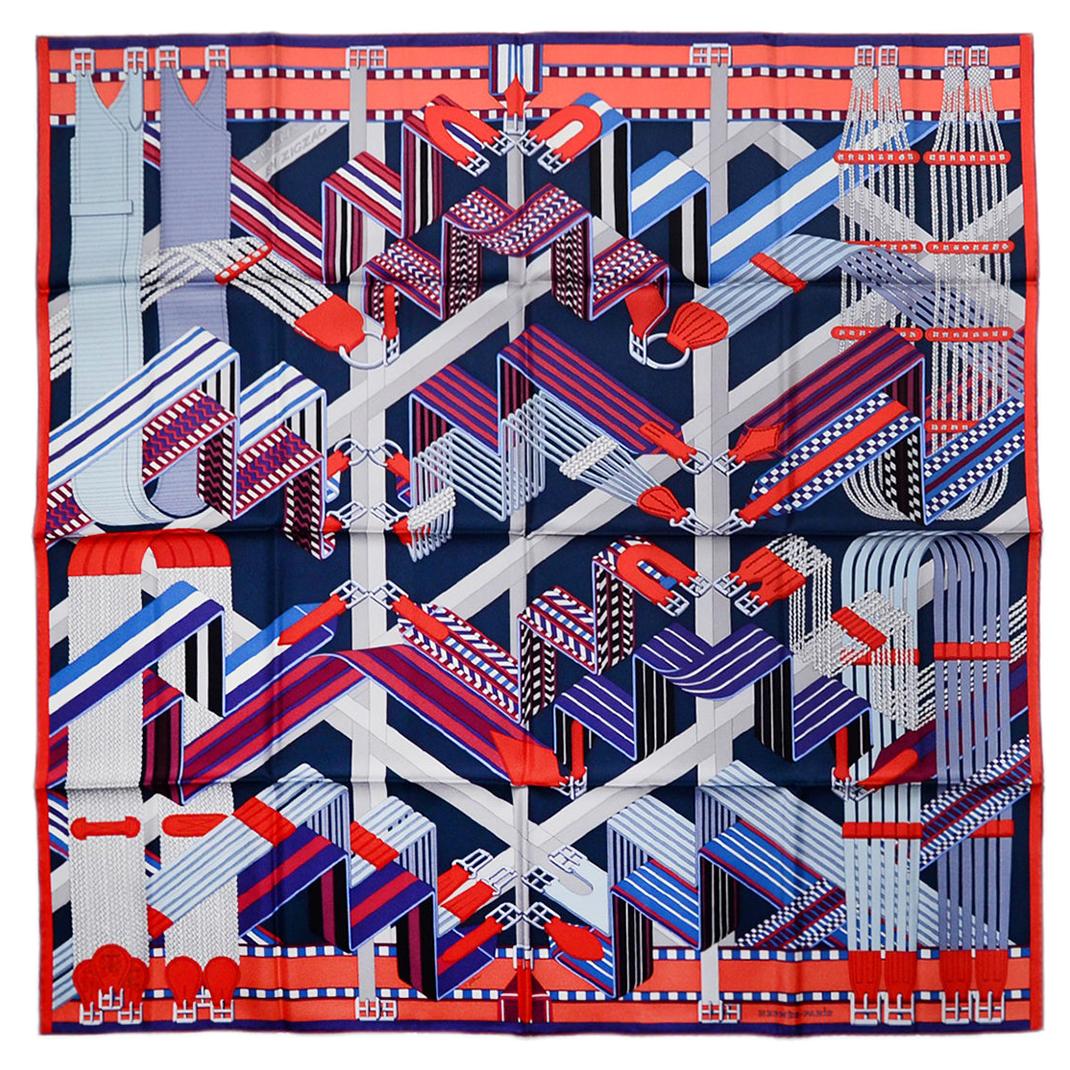 Hermes Ardoise/Rouge/Gris Bleute Sangles en Zigzag by Virginie Jamin ...