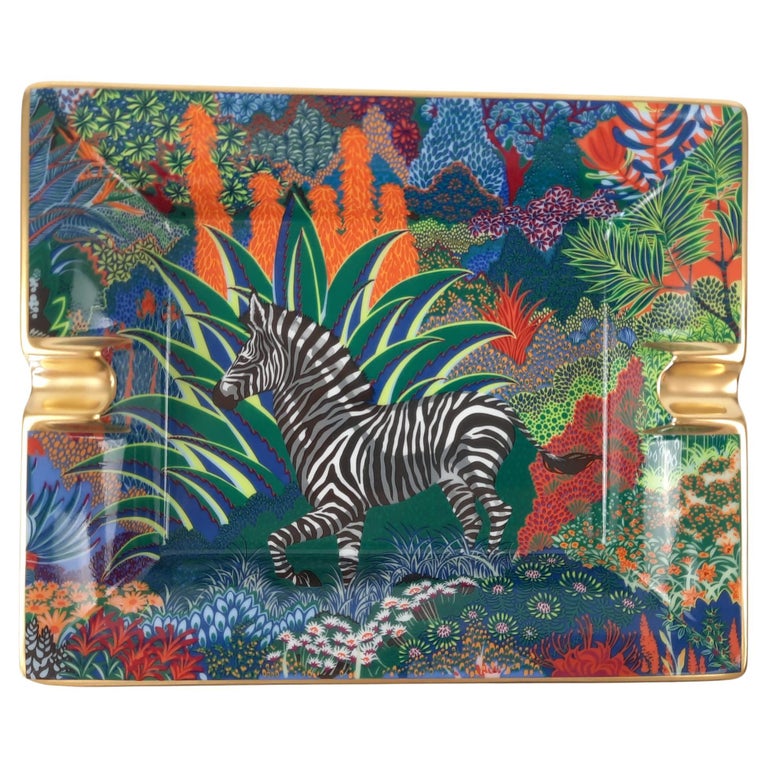Hermes Ashtray Mountain Zebra Colour Chlorophyll Porcelain For Sale at ...