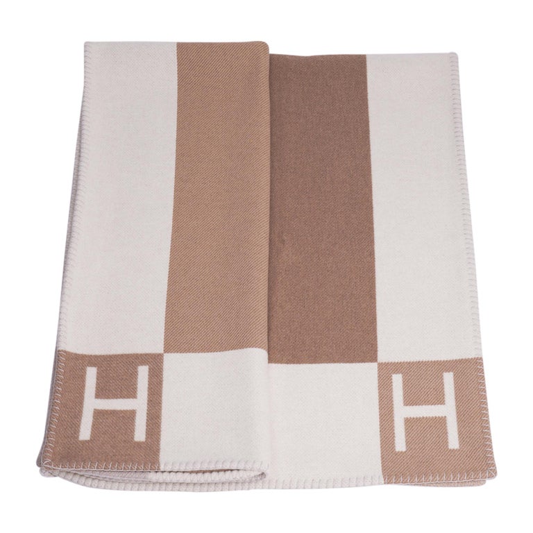 Hermes Avalon Vibration Throw Blanket Ecru Naturel Wool / Cashmere New ...