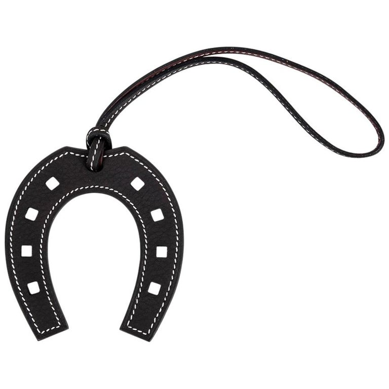 Hermes Bag Charm Paddock Fer a Cheval Horse Shoe Black /Rouge New w ...