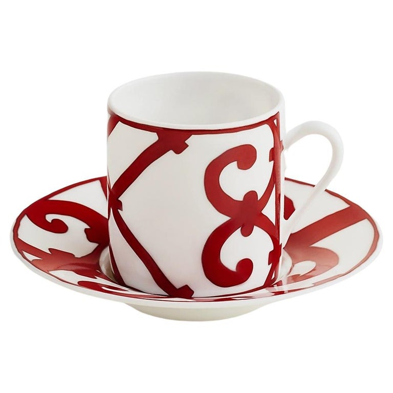 Hermes Balcon du Guadalquivir coffee cup and saucer Set of two at 1stDibs