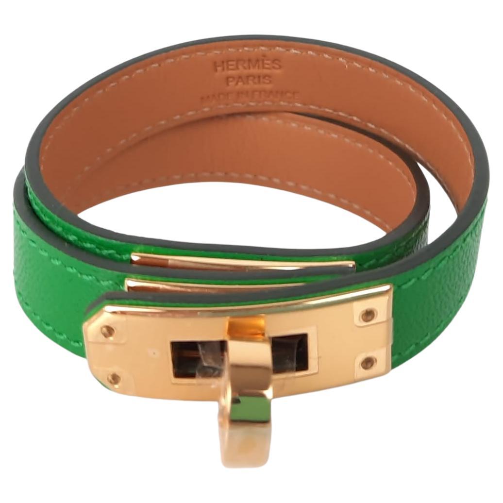 Hermes Black Mini Kelly Double Tour bracelet T2 For Sale at 1stDibs
