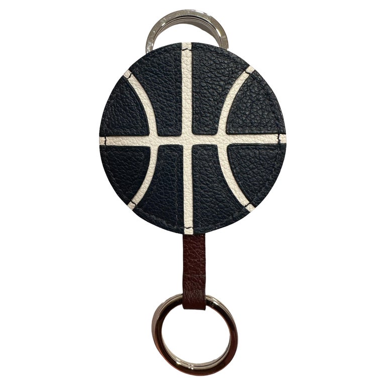Hermès Basketball Key Ring Bleu De Malte / Blanc / Bordeaux For Sale at ...