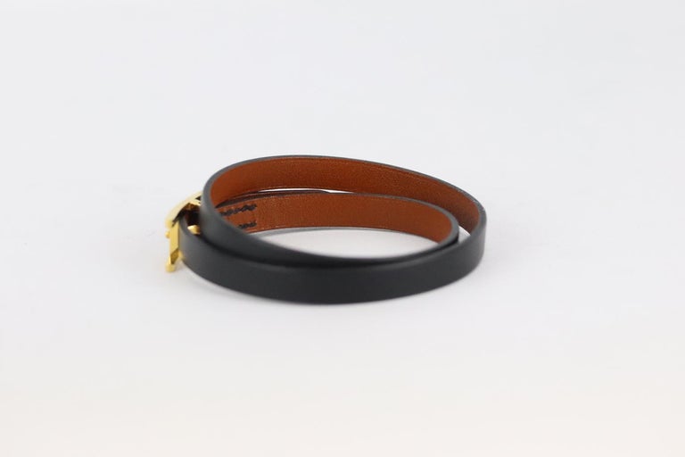 Hermès Behapi Double Tour Leather Bracelet For Sale at 1stDibs