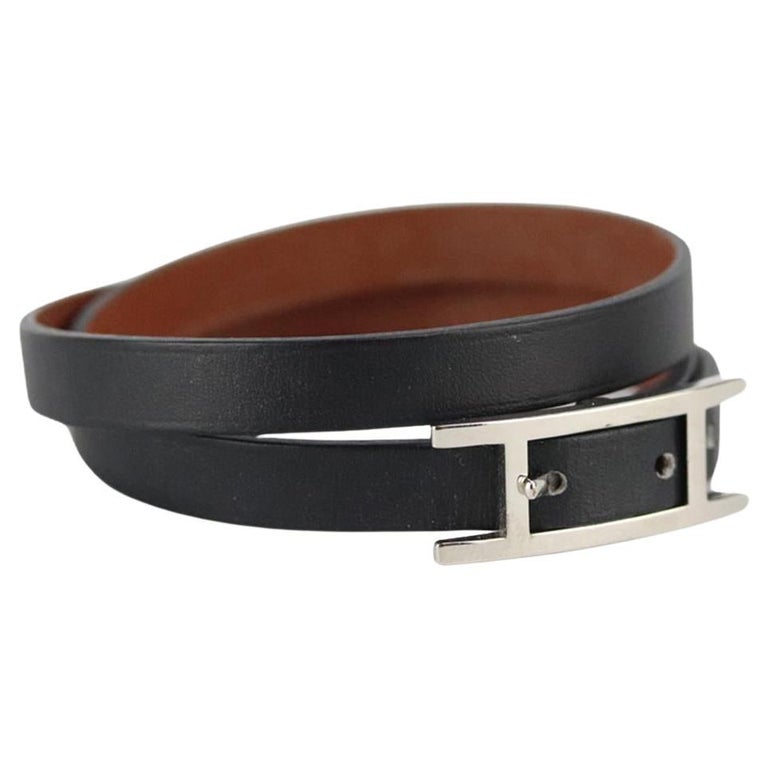 Hermès Behapi Double Tour Leather Bracelet For Sale at 1stDibs