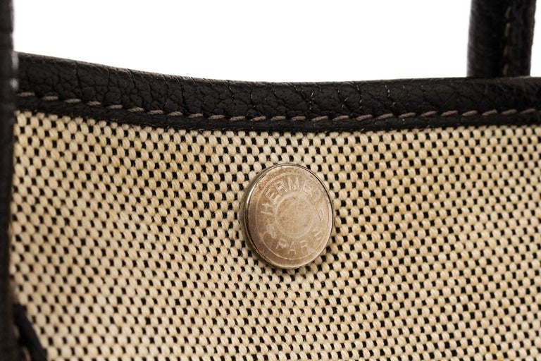 Hermes Beige Canvas Garden Party Tote Bag For Sale at 1stDibs