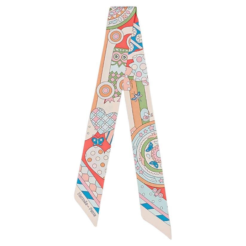 Hermes Beige Rose / Rose / Bleu Les Murmures de la Foret Twilly For ...