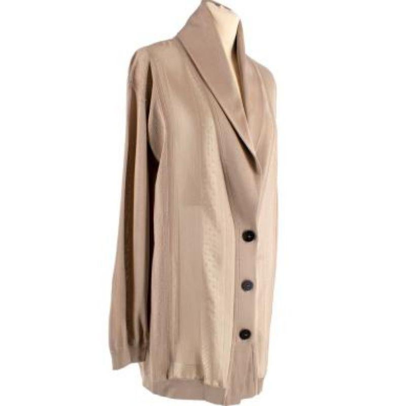 Hermes Beige Silk Jacquard Long Line Cardigan For Sale at 1stDibs