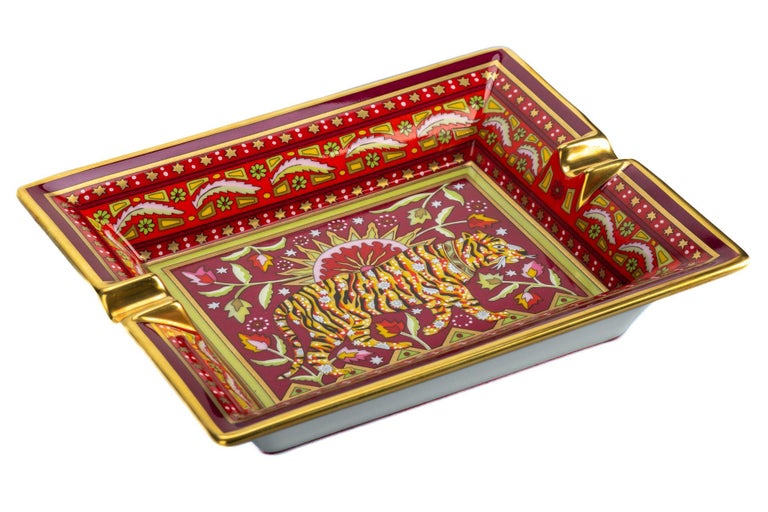 Hermes Bengal Tiger Porcelain Ashtray For Sale at 1stDibs