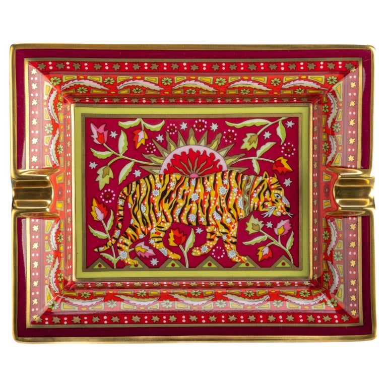 Hermes Bengal Tiger Porcelain Ashtray For Sale at 1stDibs