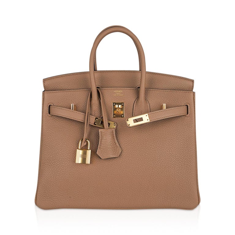 Hermes Birkin 25 Bag Chai Gold Hardware Togo Leather For Sale at 1stDibs
