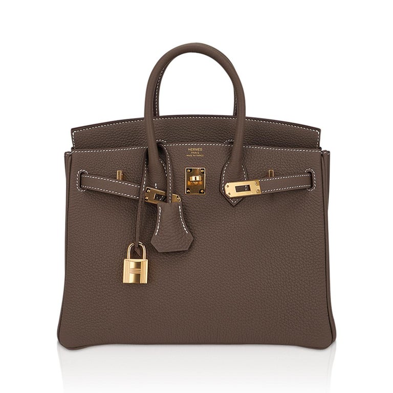 Hermes Birkin 25 Bag Etoupe Togo Gold Hardware Neutral Perfection For Sale at 1stDibs