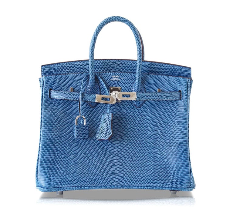 Hermes Birkin 25 Bag Mykonos Lizard Palladium Hardware at 1stDibs ...