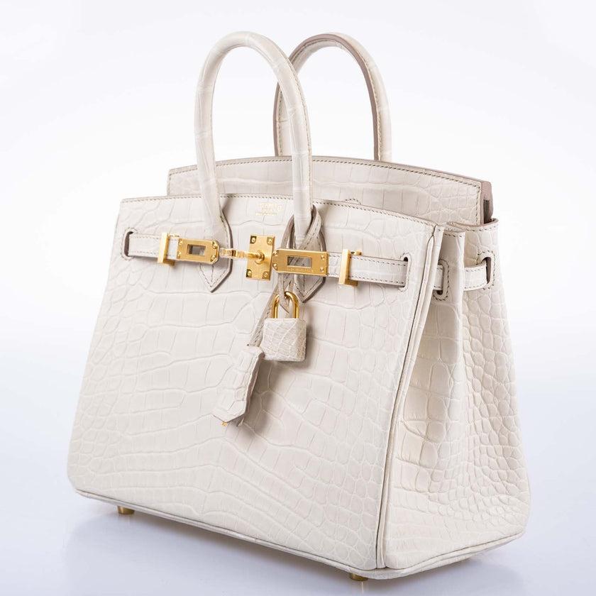 Hermès Birkin 25 Beton Matte Alligator Gold Hardware Bag For Sale at ...