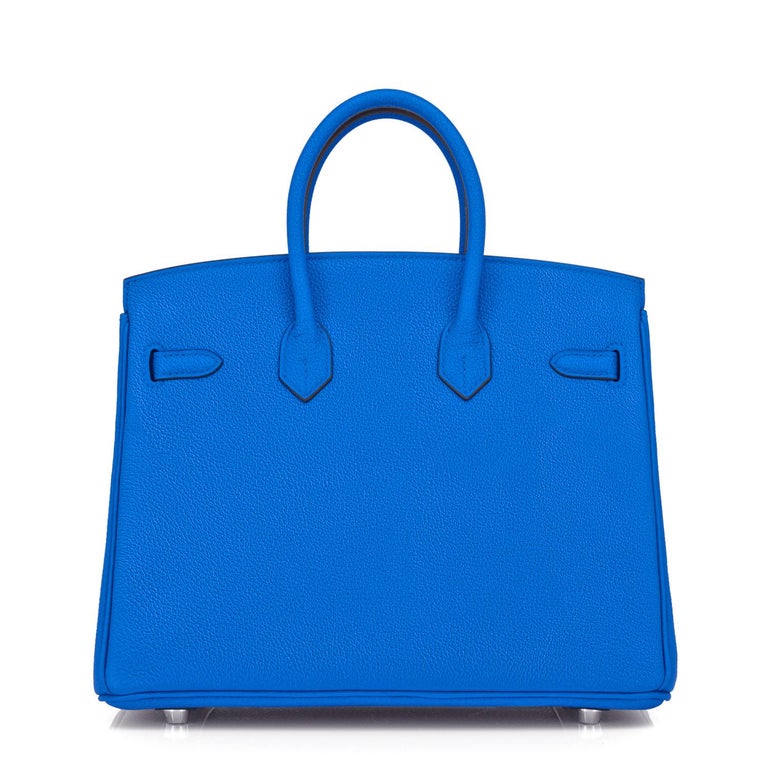 Hermes Birkin 25 Blue Zellige Verso Capucine Orange Bag Z Stamp, 2021 ...