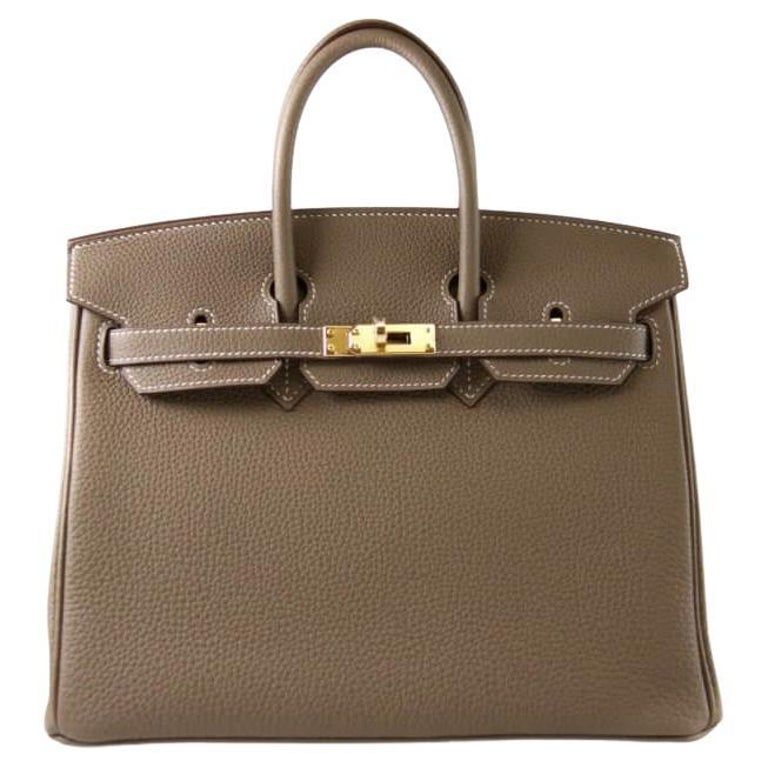 Hermès Birkin 25 Togo Etoupe gold Hardware For Sale at 1stDibs