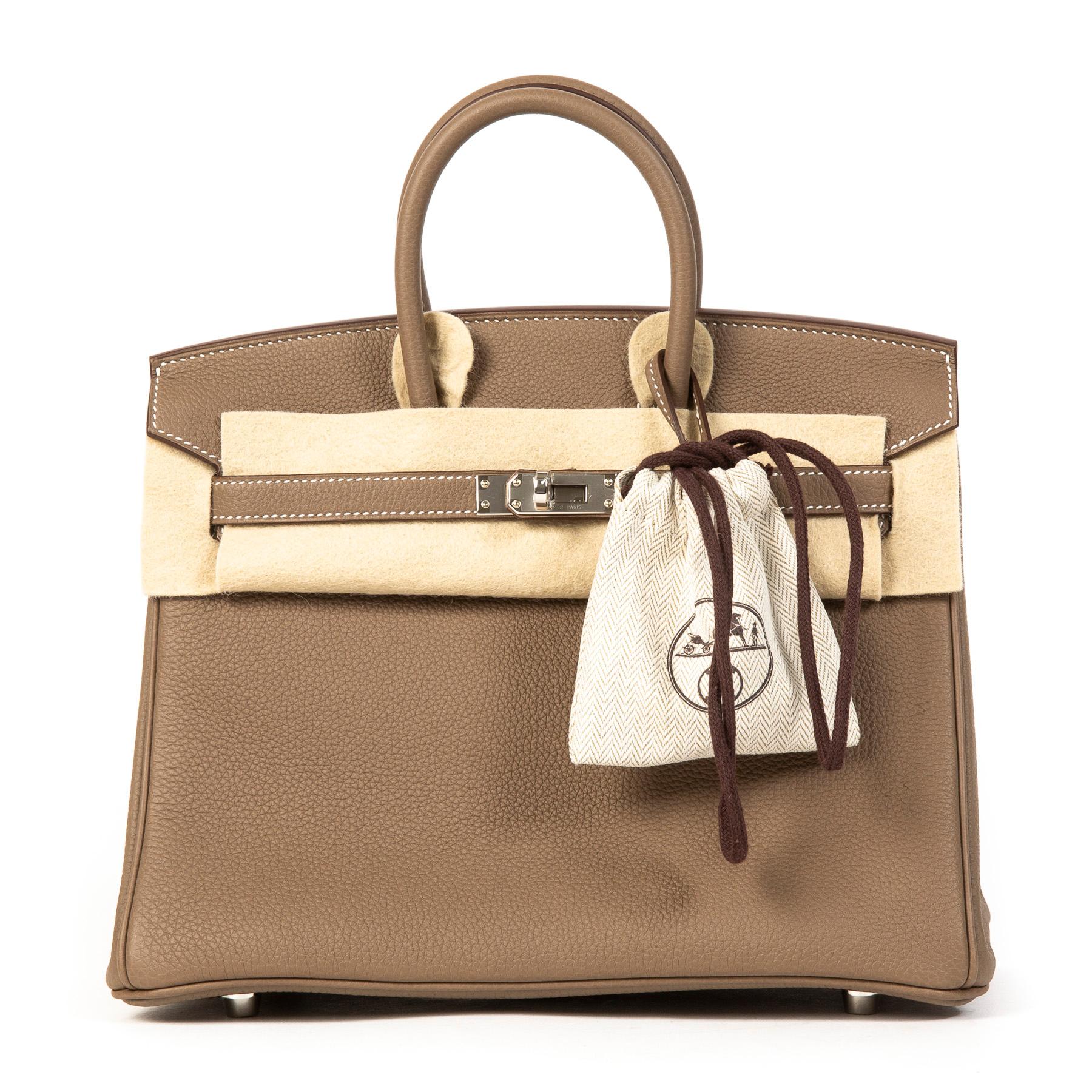 Hermès Birkin 25 Togo Etoupe PHW at 1stDibs