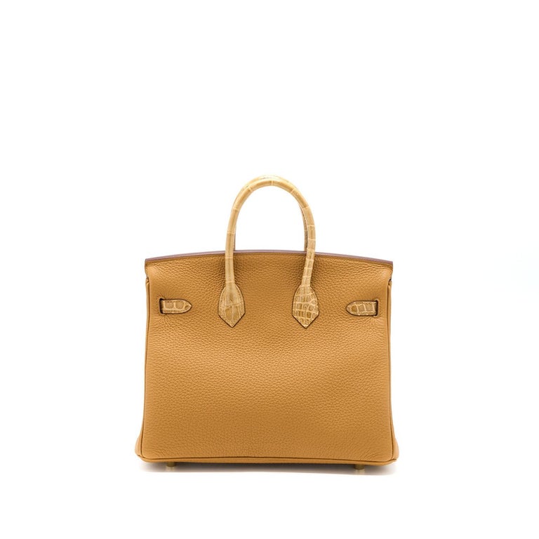 Hermes Birkin 25 Touch Crocodile Niloticus/Togo Caramel/tabac camel GHW ...