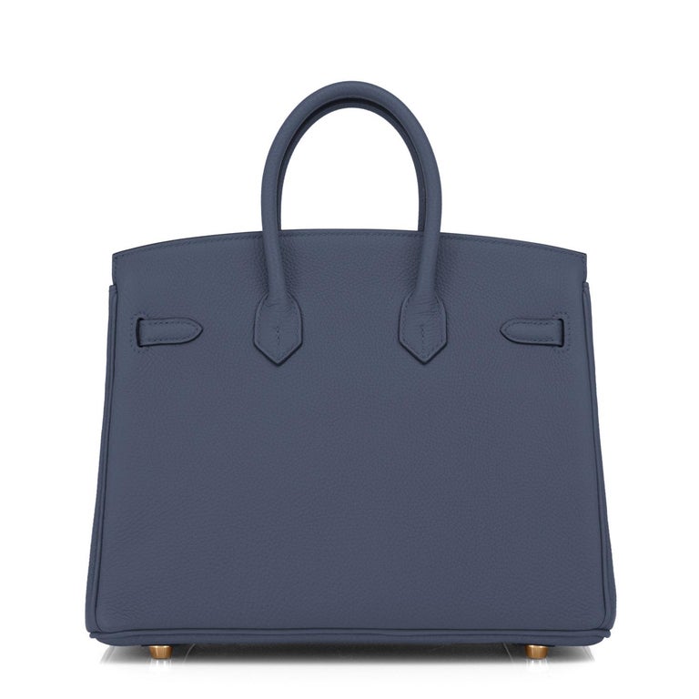 Hermes Birkin 25cm Blue Nuit Jewel-Toned Navy Gold Hardware Bag Y Stamp ...