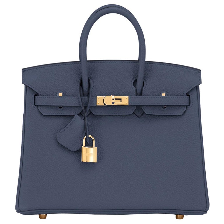 Hermes Birkin 25cm Blue Nuit Jewel-Toned Navy Gold Hardware Bag Y Stamp ...