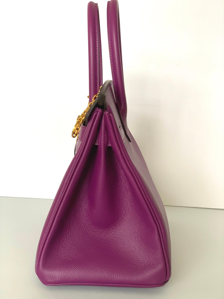 Hermes Birkin 30 Anemone Purple Epsom Gold Hardware Exotic Beauty at ...