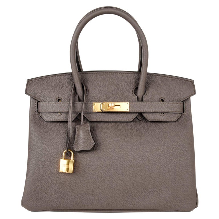 Hermes Birkin 30 Bag Etain Gray Gold Hardware Togo Leather For Sale at ...
