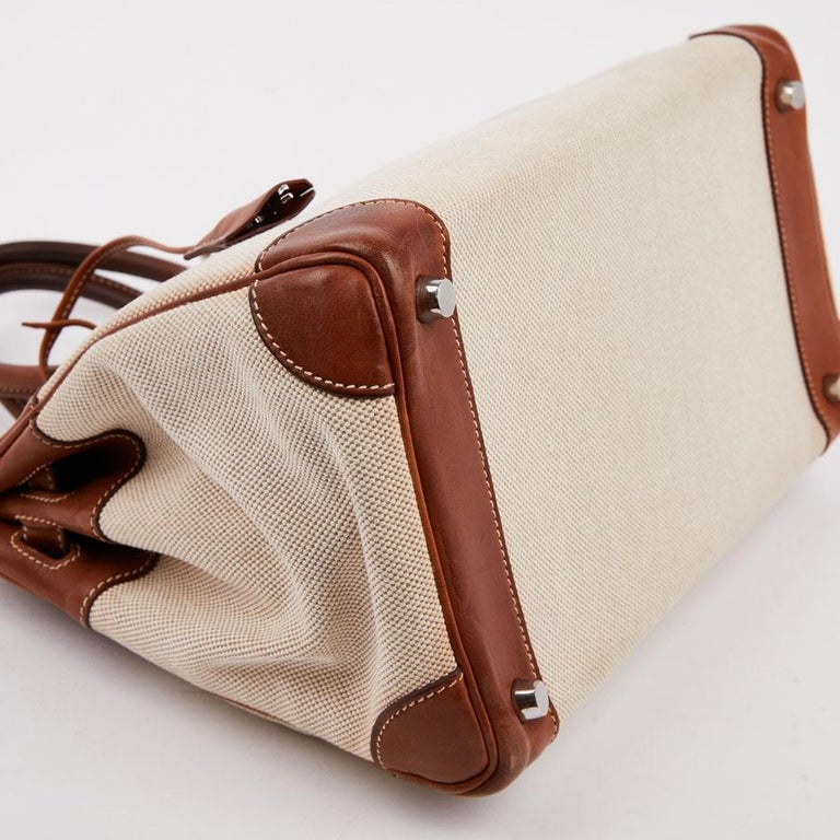 HERMES Birkin 30 Bag In Beige Canvas And Barenia Calfskin at 1stDibs ...