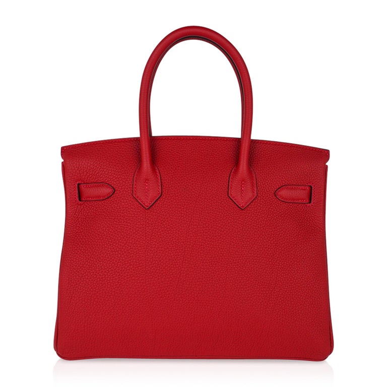 Hermes Birkin 30 Bag Rouge Vif Togo Gold Hardware Perfect Lipstick Red ...