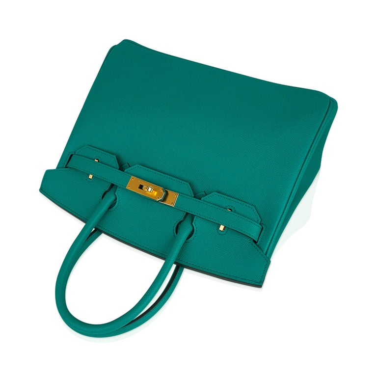 Hermes Birkin 30 Bag Vert Jade Gold Hardware Epsom Leather For Sale at ...