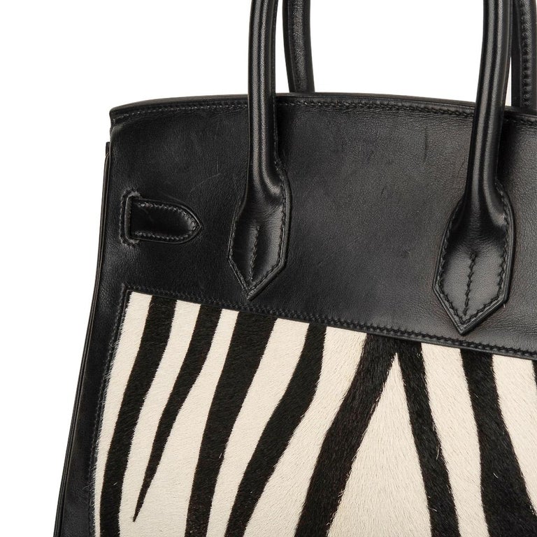 Hermes Birkin 30 Bag Vintage Zebra Print Pony Limited Edition Very Rare ...