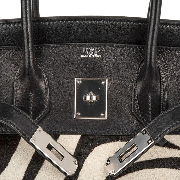 Hermes Birkin 30 Bag Vintage Zebra Print Pony Limited Edition Very Rare ...