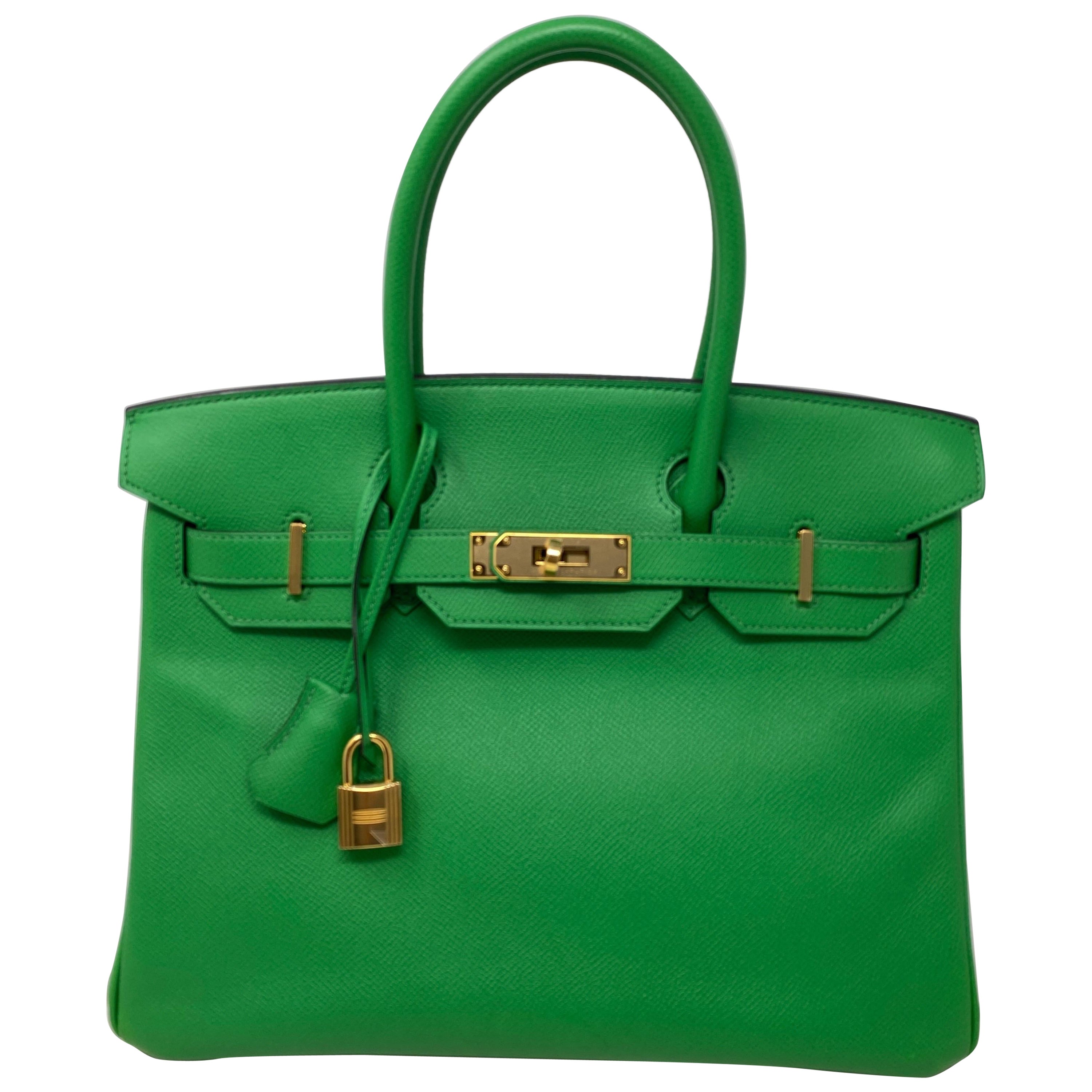 Hermès Birkin 30 Bamboo Green Bag For Sale at 1stDibs
