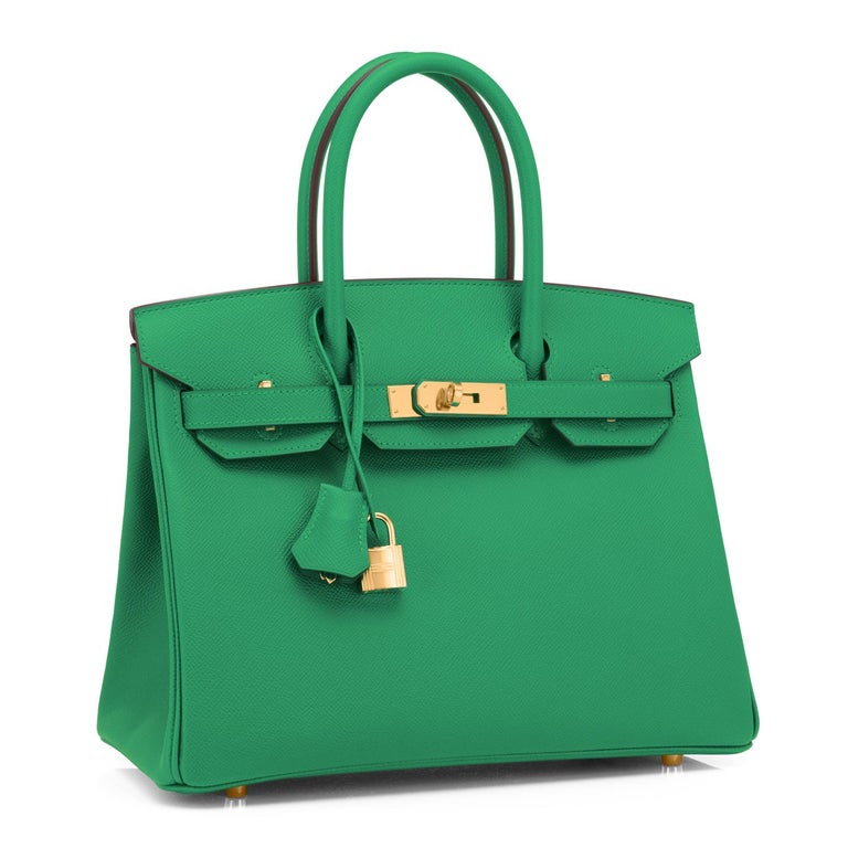 Hermes Birkin 30 Cactus Emerald Green Epsom Gold Bag Y Stamp, 2020 at ...