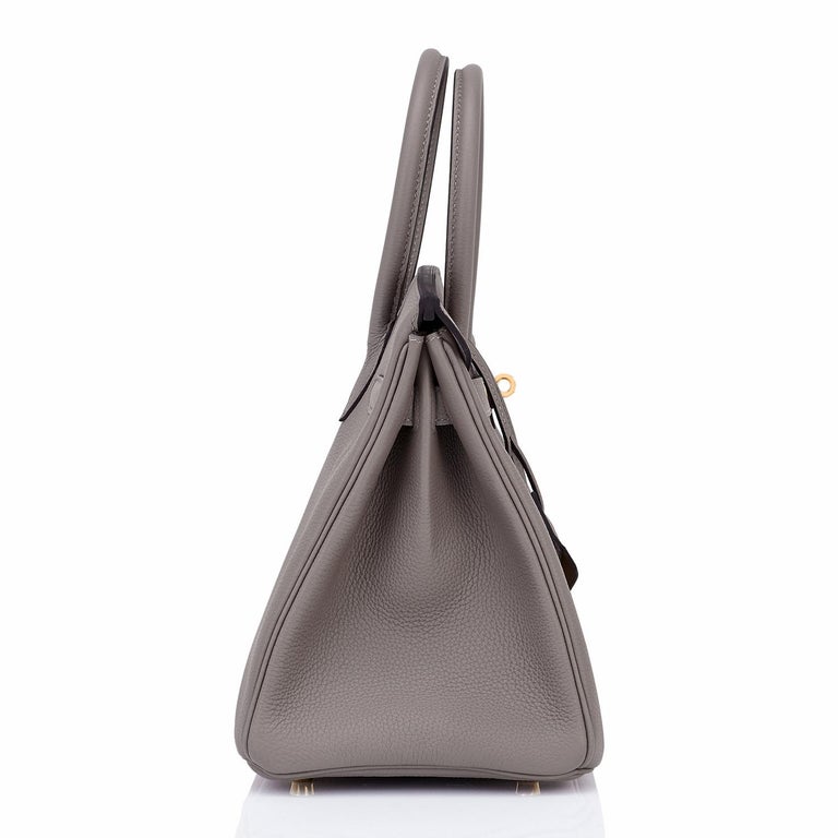 Hermes Birkin 30 Etain Grey Gold Hardware Togo Bag Z Stamp, 2021 at 1stDibs