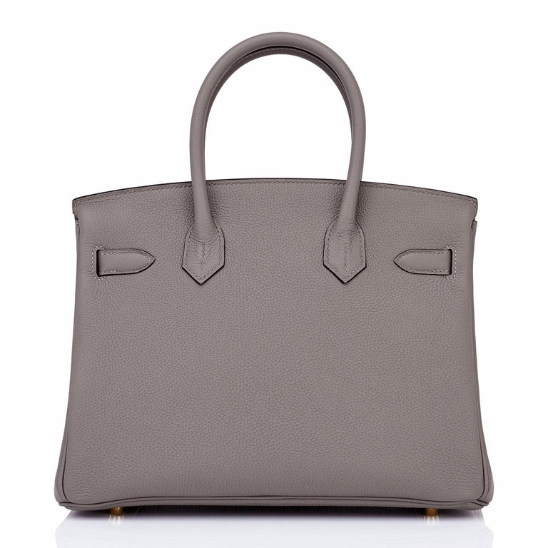 Hermes Birkin 30 Etain Grey Gold Hardware Togo Bag Z Stamp, 2021 at 1stDibs