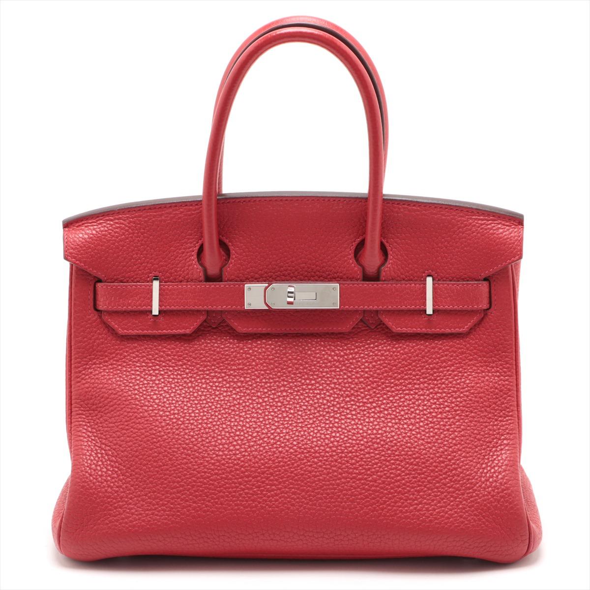 Hermes Birkin 30 Taurillon Clemence Rouge For Sale at 1stDibs
