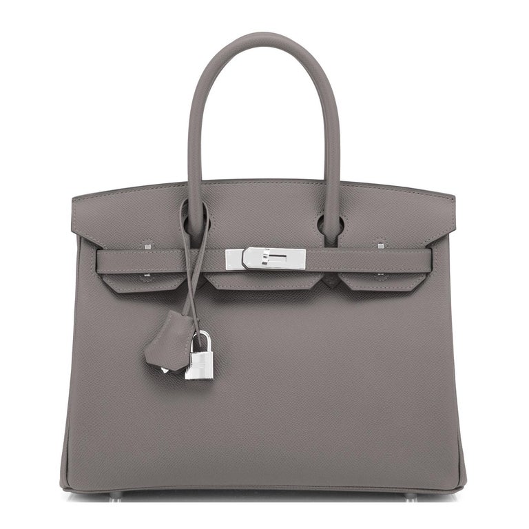 Hermes Birkin 30cm Etain Tin Grey Epsom Palladium Hardware Y Stamp ...