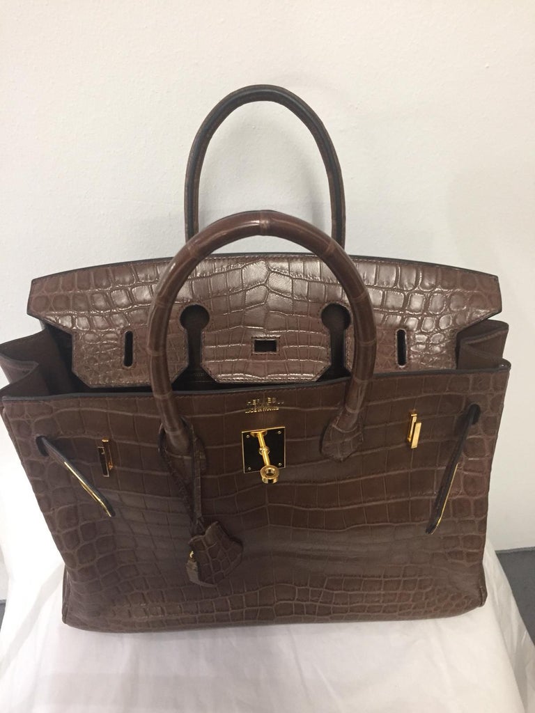 Hermes Birkin 35 Alligator, Brown color For Sale at 1stDibs | hermes ...