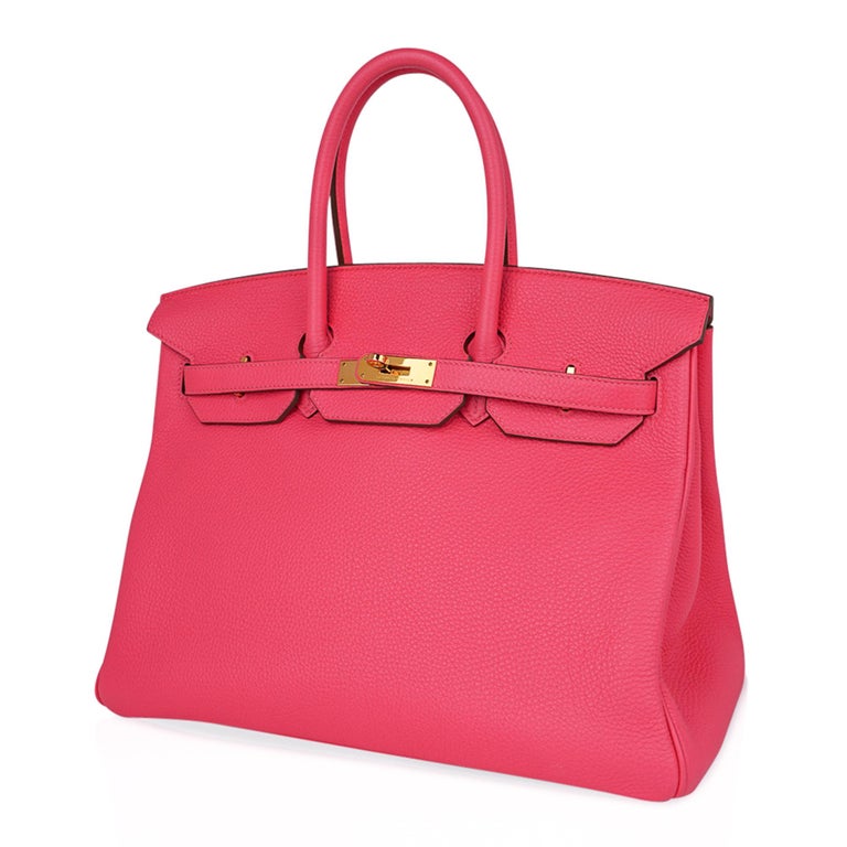 Hermes Birkin 35 Bag Pink Rose Lipstick Togo Gold Hardware For Sale at ...